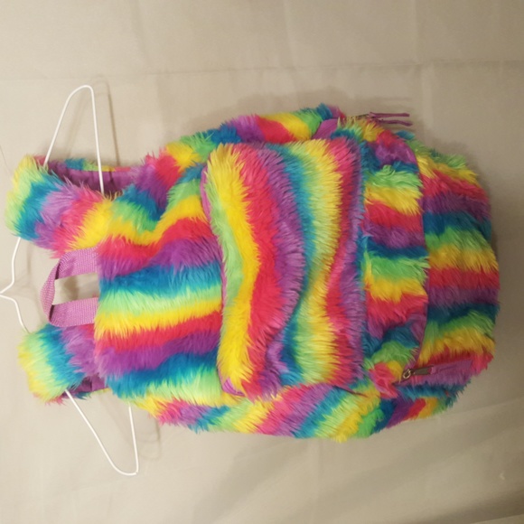 Other | Rainbow Fuzzy Backpack | Poshmark